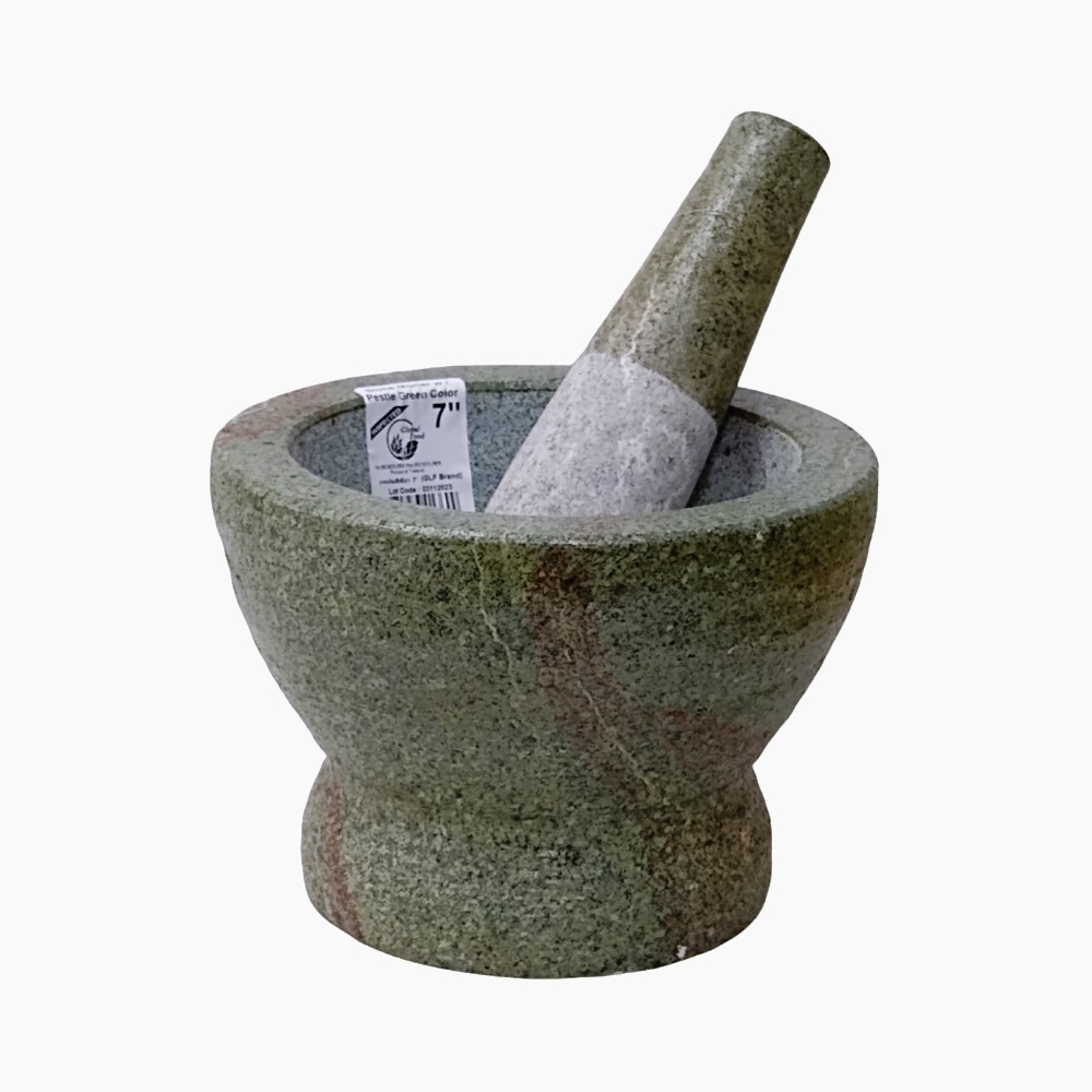 Pestle & Mortar - Thai - Green Stone - GLF Brand - Ca. 7" Diameter ...